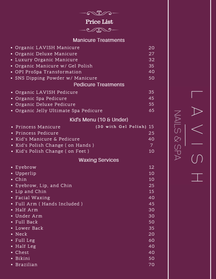 Services - Lavish Nails and Spa